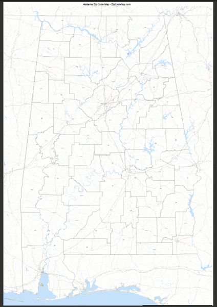 Alabama Zip Code Map - Alabama • mappery Alabama Zip Code Map - Alabama • mappery