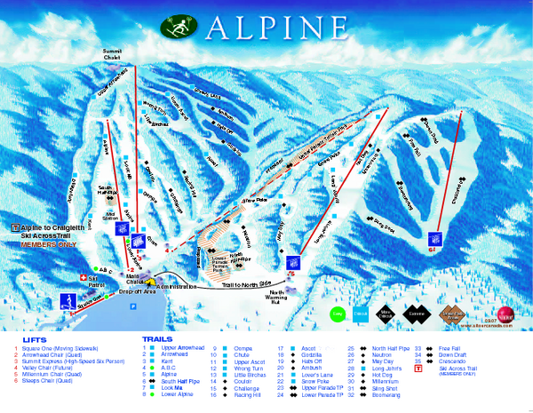 Alpine Ski Club Ski Trail Map - Ontario Canada • mappery Alpine Ski Club Ski Trail Map - Ontario Canada • mappery