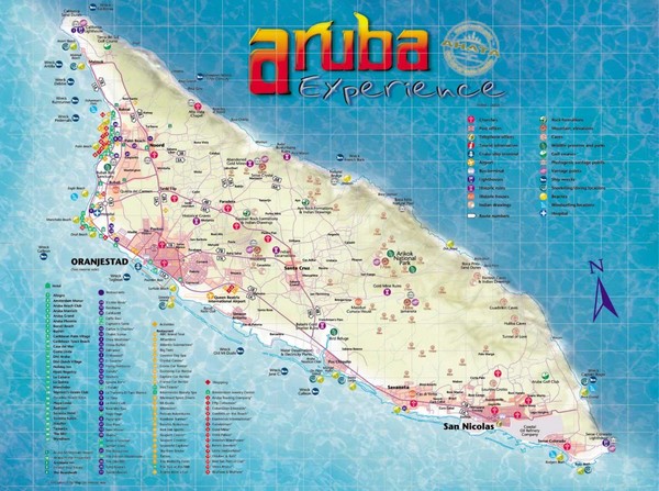 Aruba Tourist Map - Aruba • mappery Aruba Tourist Map - Aruba • mappery