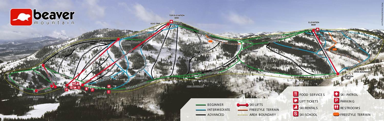 Beaver Mountain Ski Area Ski Trail Map - Utah United States • mappery Beaver Mountain Ski Area Ski Trail Map - Utah United States • mappery