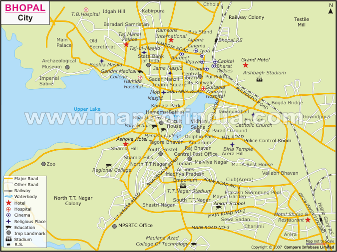 Bhopal City Map - bhopal india • mappery Bhopal City Map - bhopal india • mappery