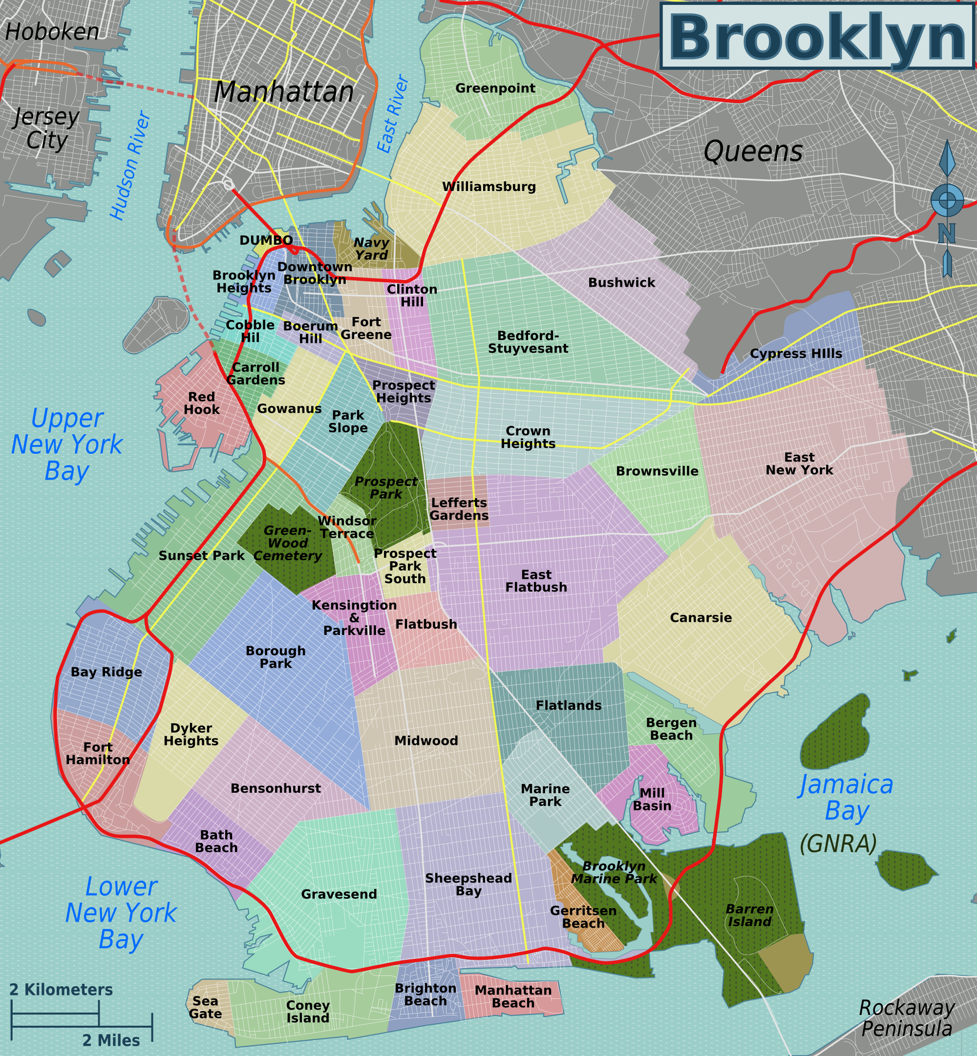 Brooklyn Neighborhoods Map - brooklyn • mappery Brooklyn Neighborhoods Map - brooklyn • mappery