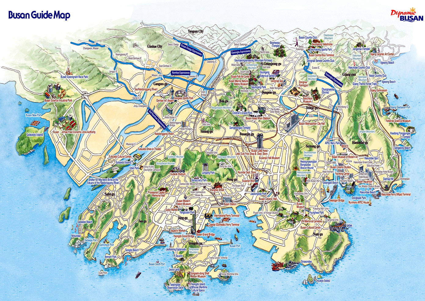 Busan City Tourist Map - busan korea • mappery Busan City Tourist Map - busan korea • mappery