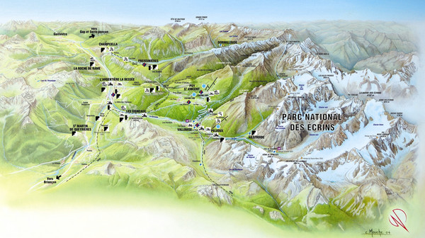 Ecrins National Park Map - Puy-Saint-Vincent France • mappery Ecrins National Park Map - Puy-Saint-Vincent France • mappery