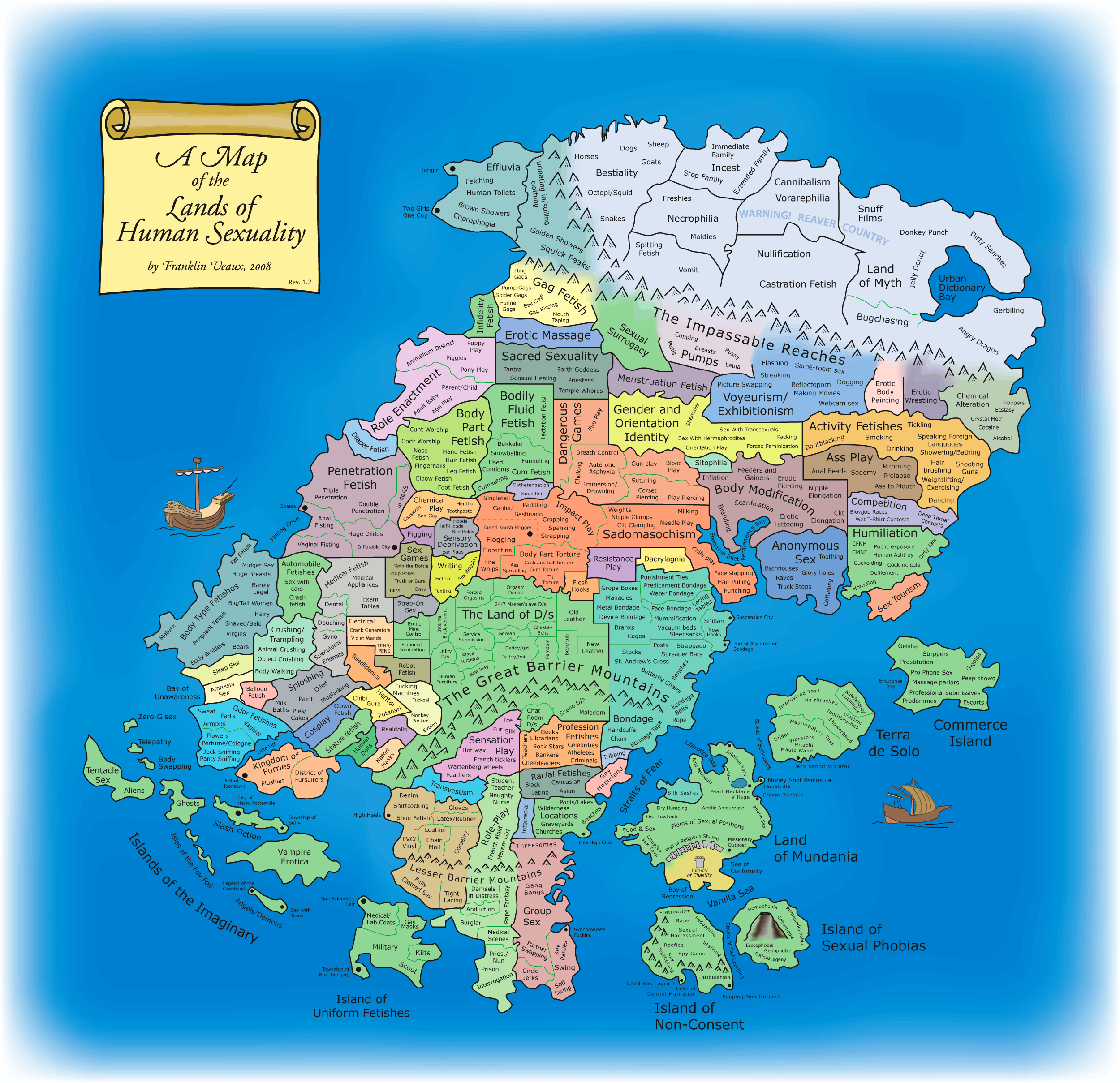 Fetish Map - saw this elsewhere on reddit, thought you all would like it. : BDSMcommunity