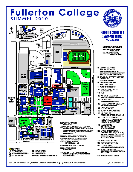Fullerton College Campus Map 2010 - 321 E Chapman Avenue Fullerton ... Fullerton College Campus Map 2010 - 321 E Chapman Avenue Fullerton ...