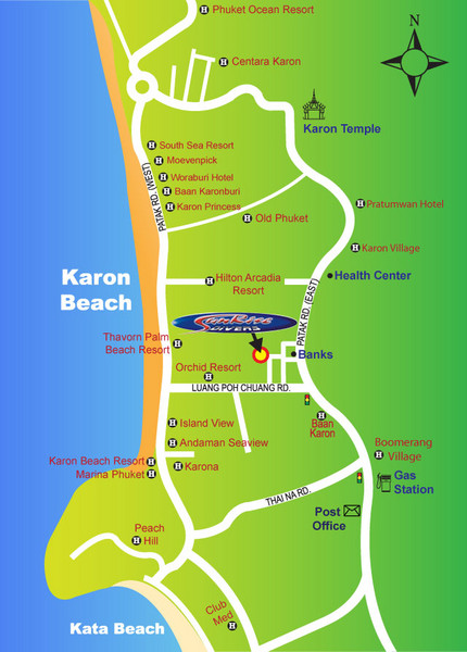 Karon Beach Tourist Map - Karon Kata • mappery