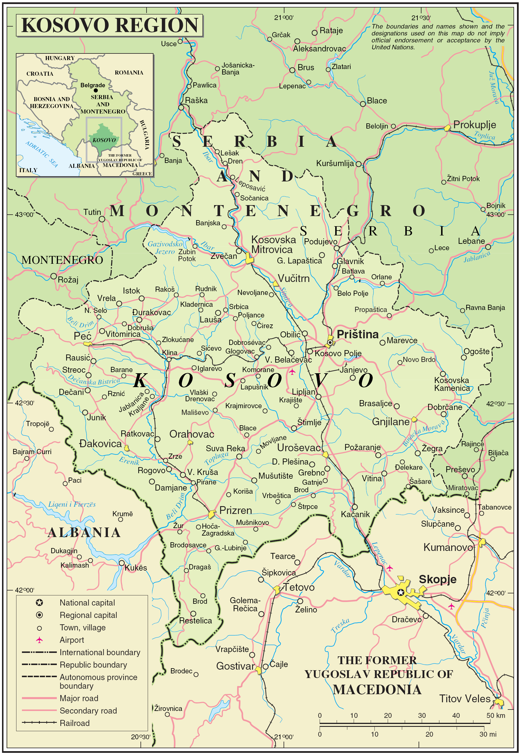 Kosovo Map - Kosovo • mappery