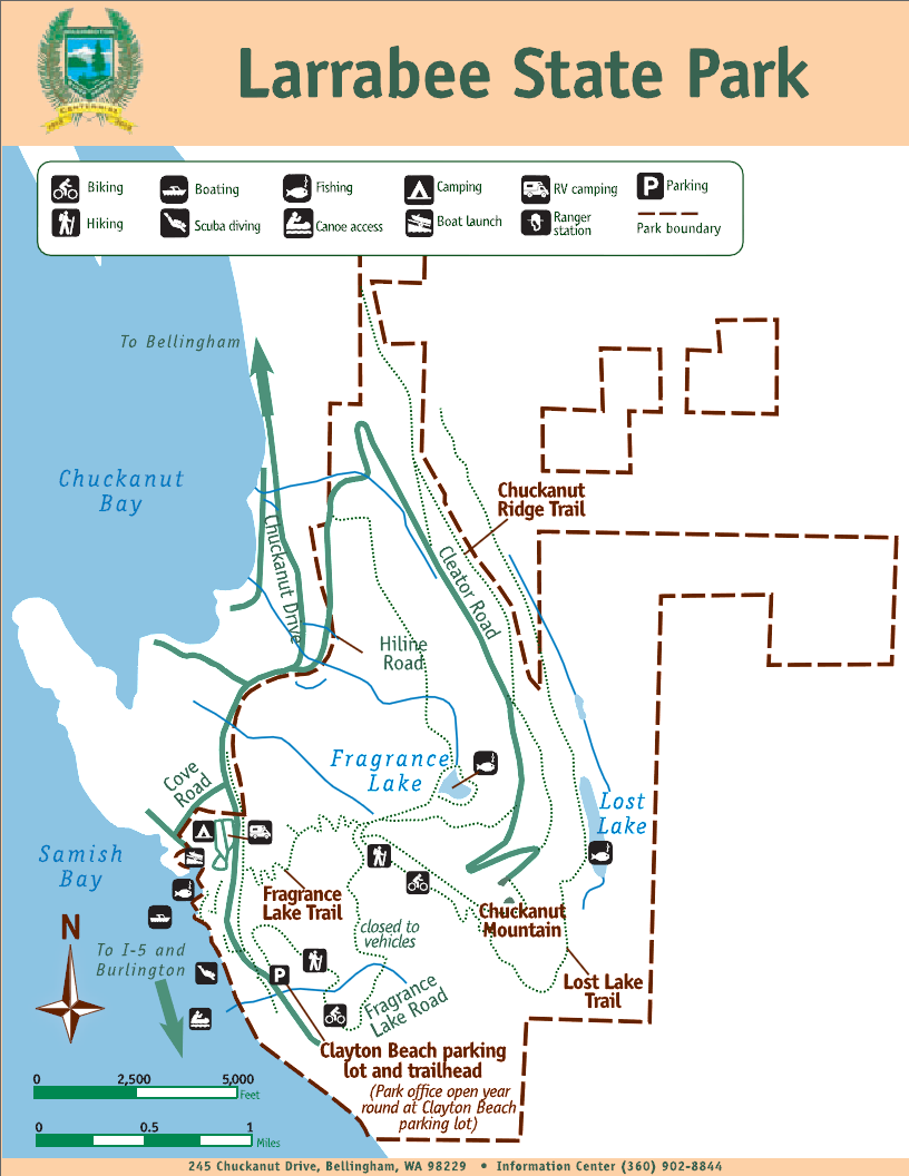 Larrabee State Park Map Larrabee State Park Wa • Mappery