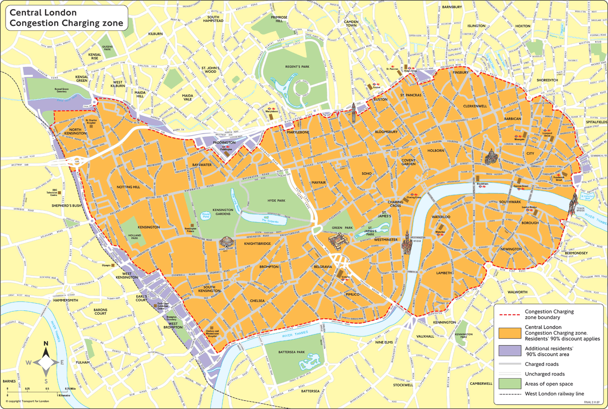 London Congestion Zone Map - London • mappery London Congestion Zone Map - London • mappery