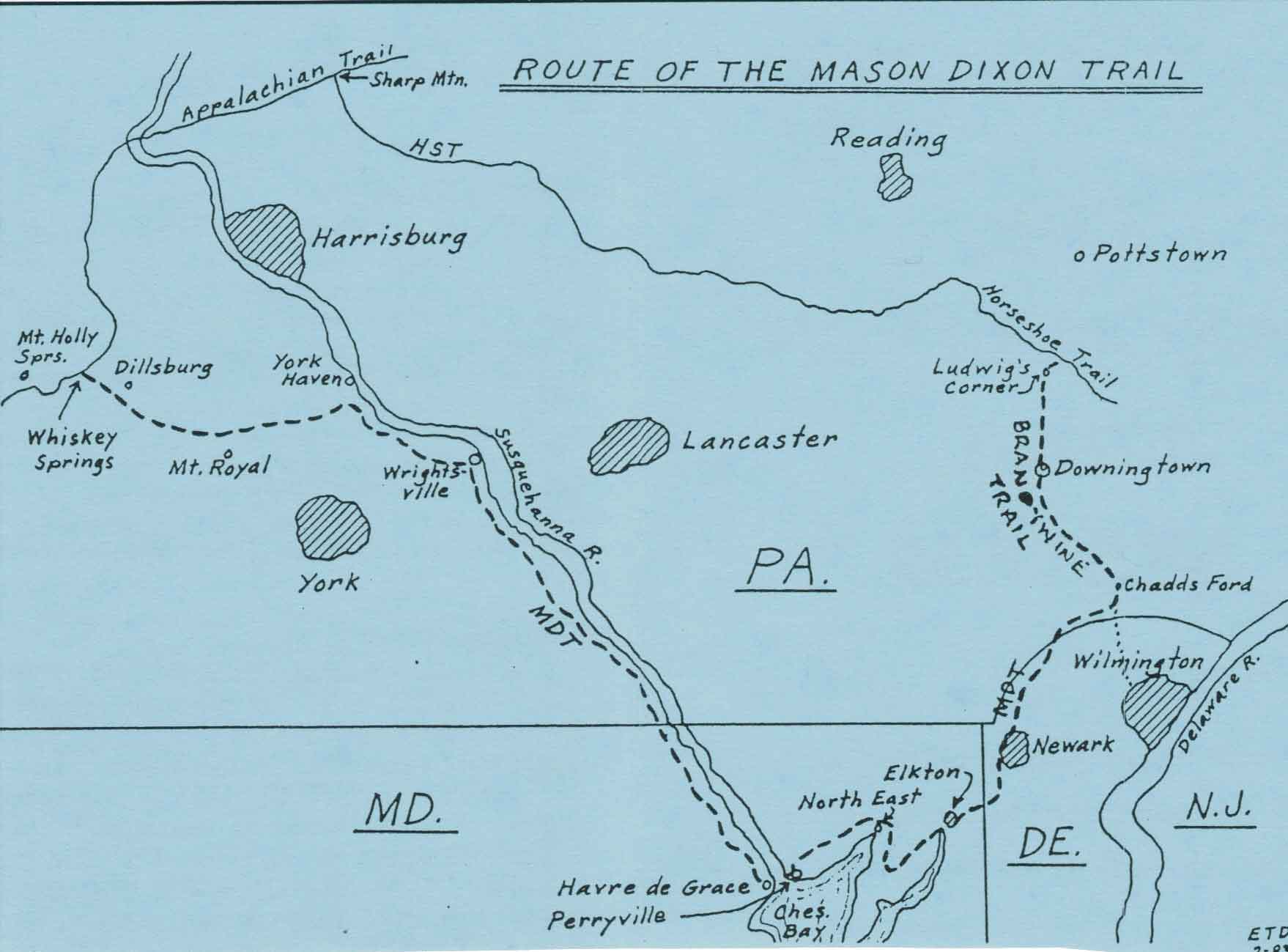 Mason Dixon Trail Map Lancaster Pa • Mappery