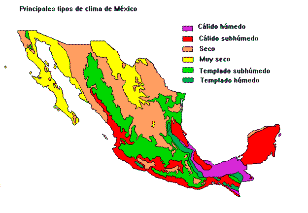 Mexico Climate Map - Mexico • mappery