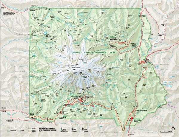 Mount Rainier National Park map - Mount Rainier National Park WA • mappery Mount Rainier National Park map - Mount Rainier National Park WA • mappery