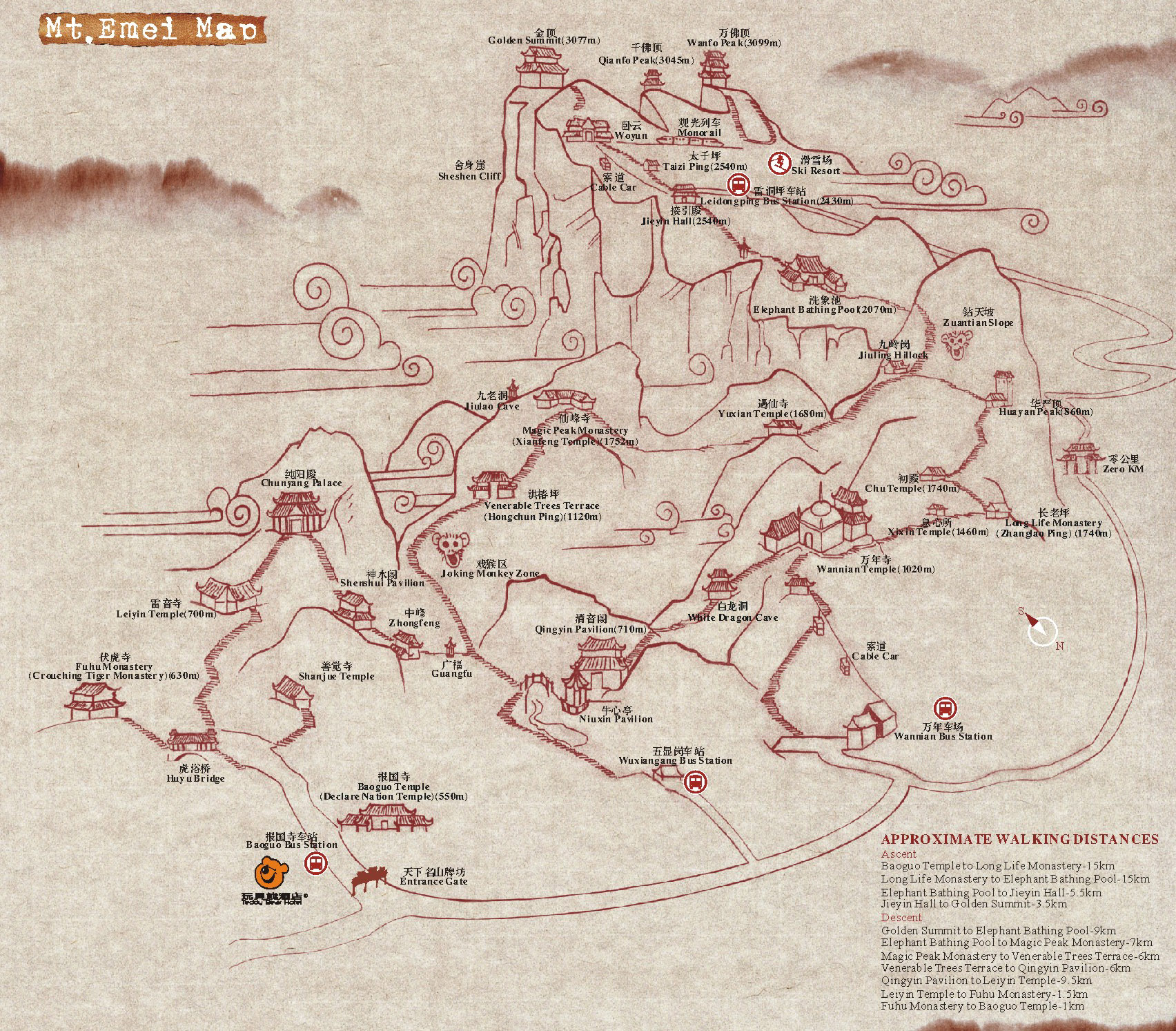 Mt Emei Hiking Map - Mt Emei • mappery Mt Emei Hiking Map - Mt Emei • mappery