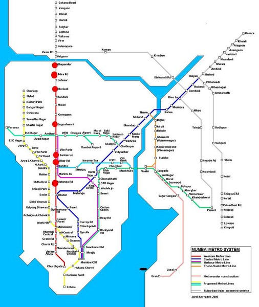 Mumbai Public Transportation Map Mumbai Mappery