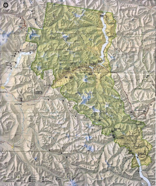 North Cascades National Park Physical Map - north cascades np • mappery North Cascades National Park Physical Map - north cascades np • mappery