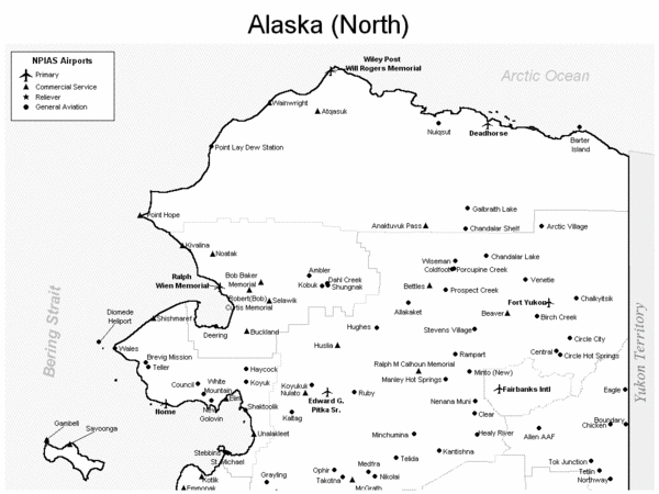 Northern Alaska Airports Map - Alaska • mappery Northern Alaska Airports Map - Alaska • mappery