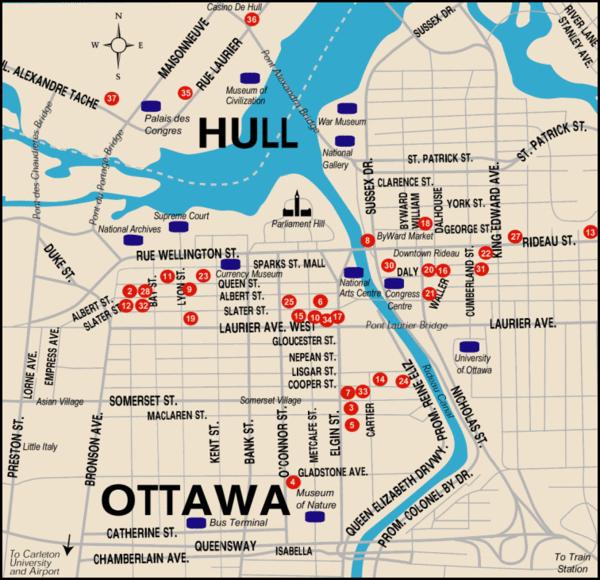 Ottawa Tourist Map Ottawa • Mappery