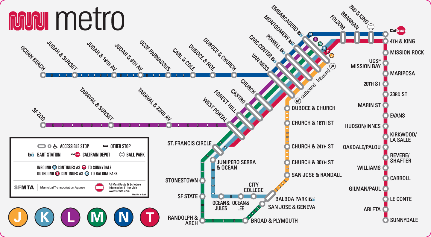 San Francisco Muni Metro map - San Francisco CA • mappery San Francisco Muni Metro map - San Francisco CA • mappery