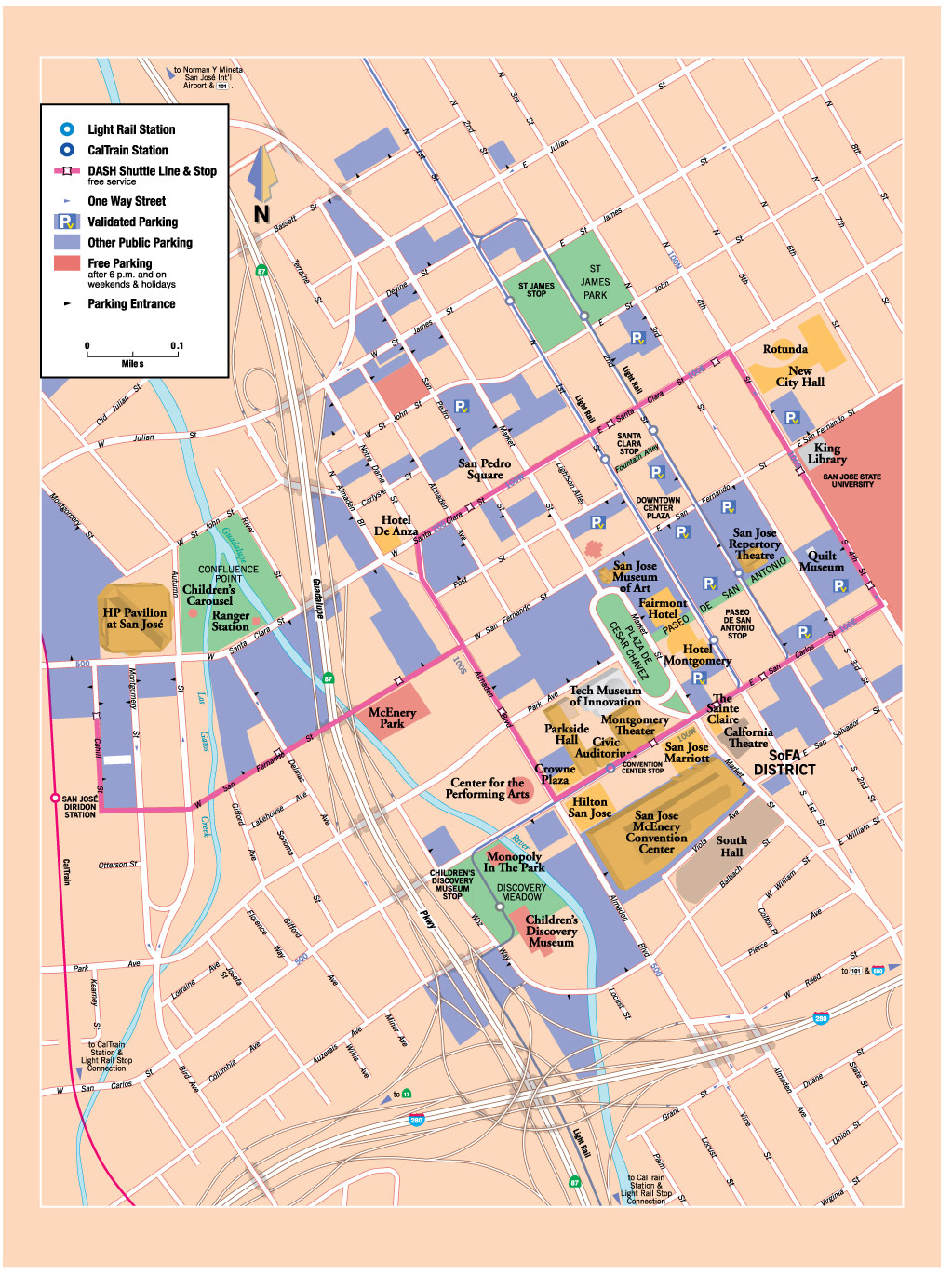 San Jose Downtown Map San Jose CA Mappery San Jose Downtown Map San Jose CA Mappery