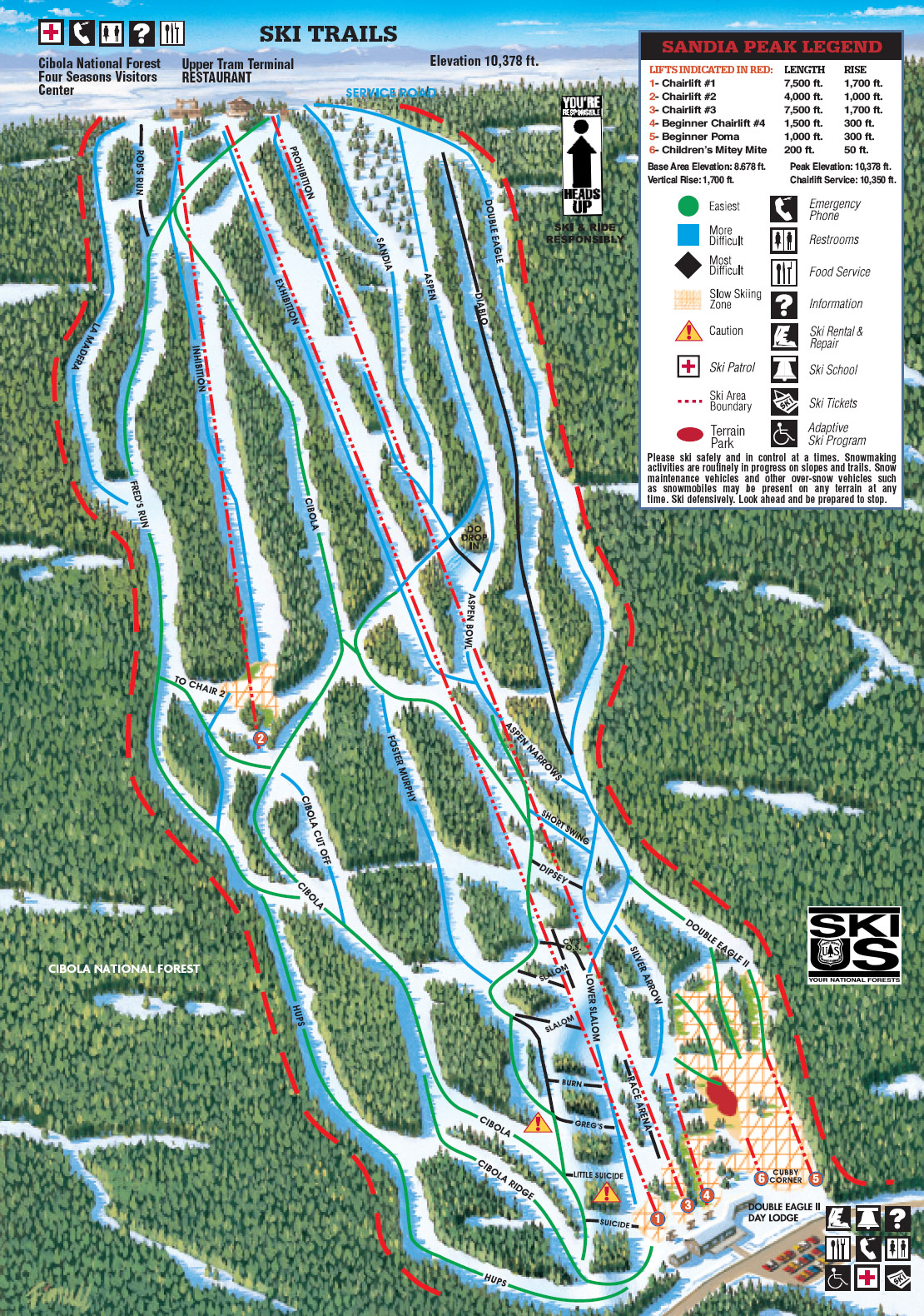 Sandia Peak Ski Trail Map - Tramway Rd Albuquerque NM • mappery Sandia Peak Ski Trail Map - Tramway Rd Albuquerque NM • mappery