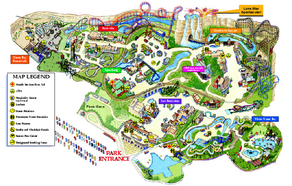 Six Flags Fiesta Texas Maps