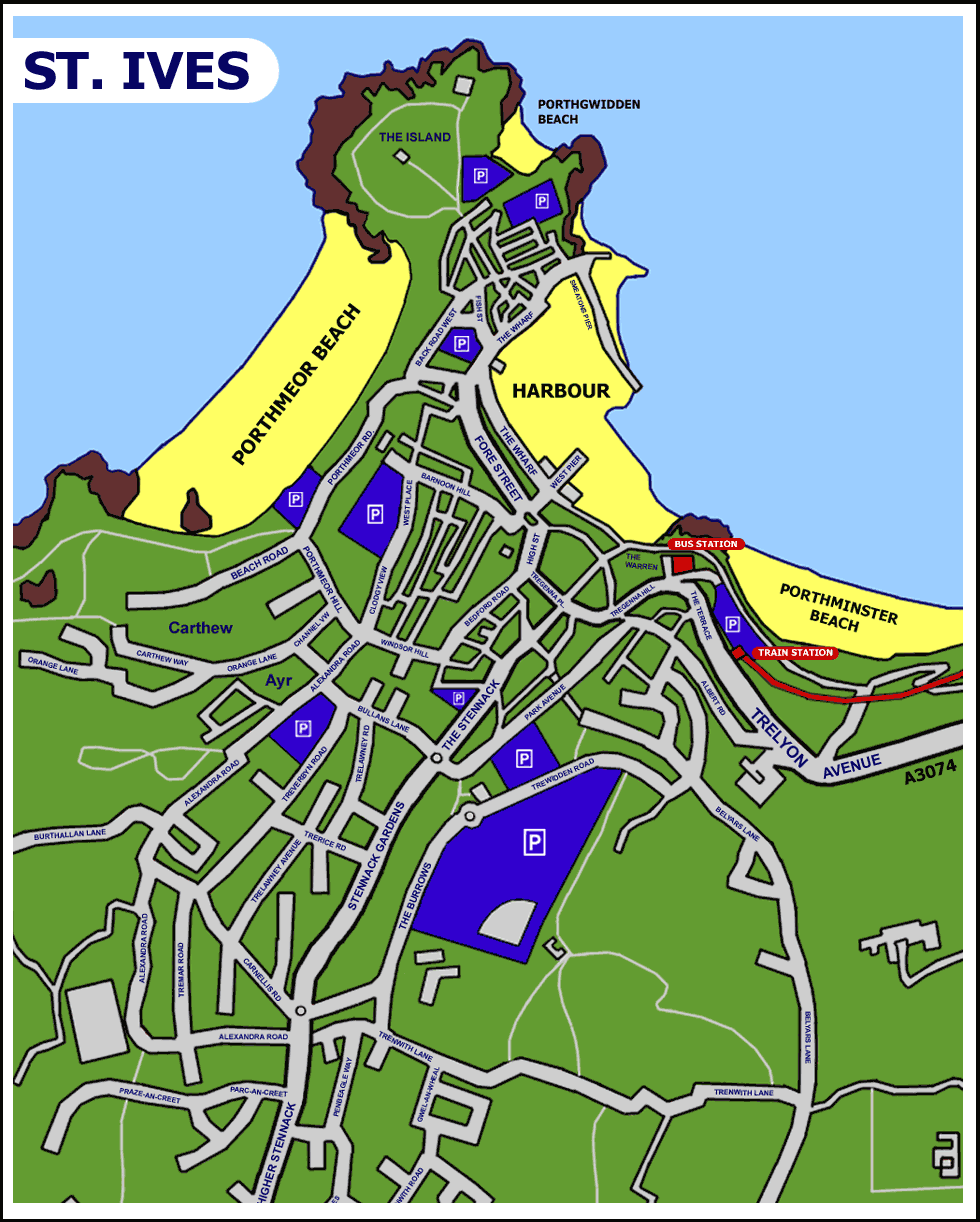 St Ives Cornwall Tourist Map - St Ives Cornwall • mappery St Ives Cornwall Tourist Map - St Ives Cornwall • mappery