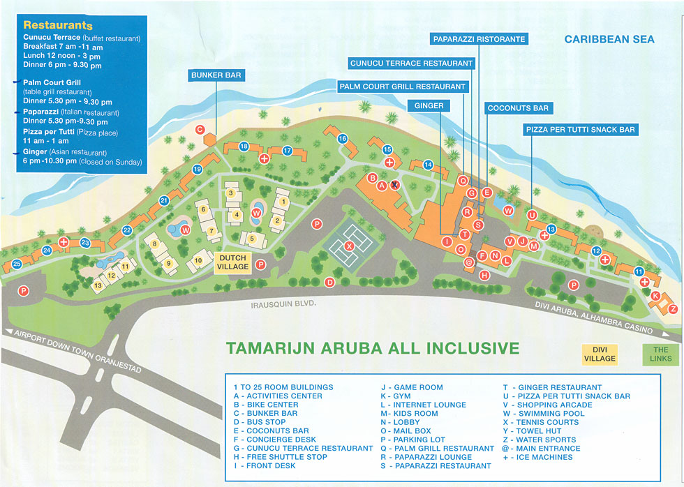 Tamarijn Aruba Resort Map - Aruba • mappery Tamarijn Aruba Resort Map - Aruba • mappery