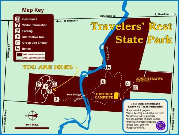Travelers Rest State Park Map - Highway 12 MT USA • mappery Travelers Rest State Park Map - Highway 12 MT USA • mappery