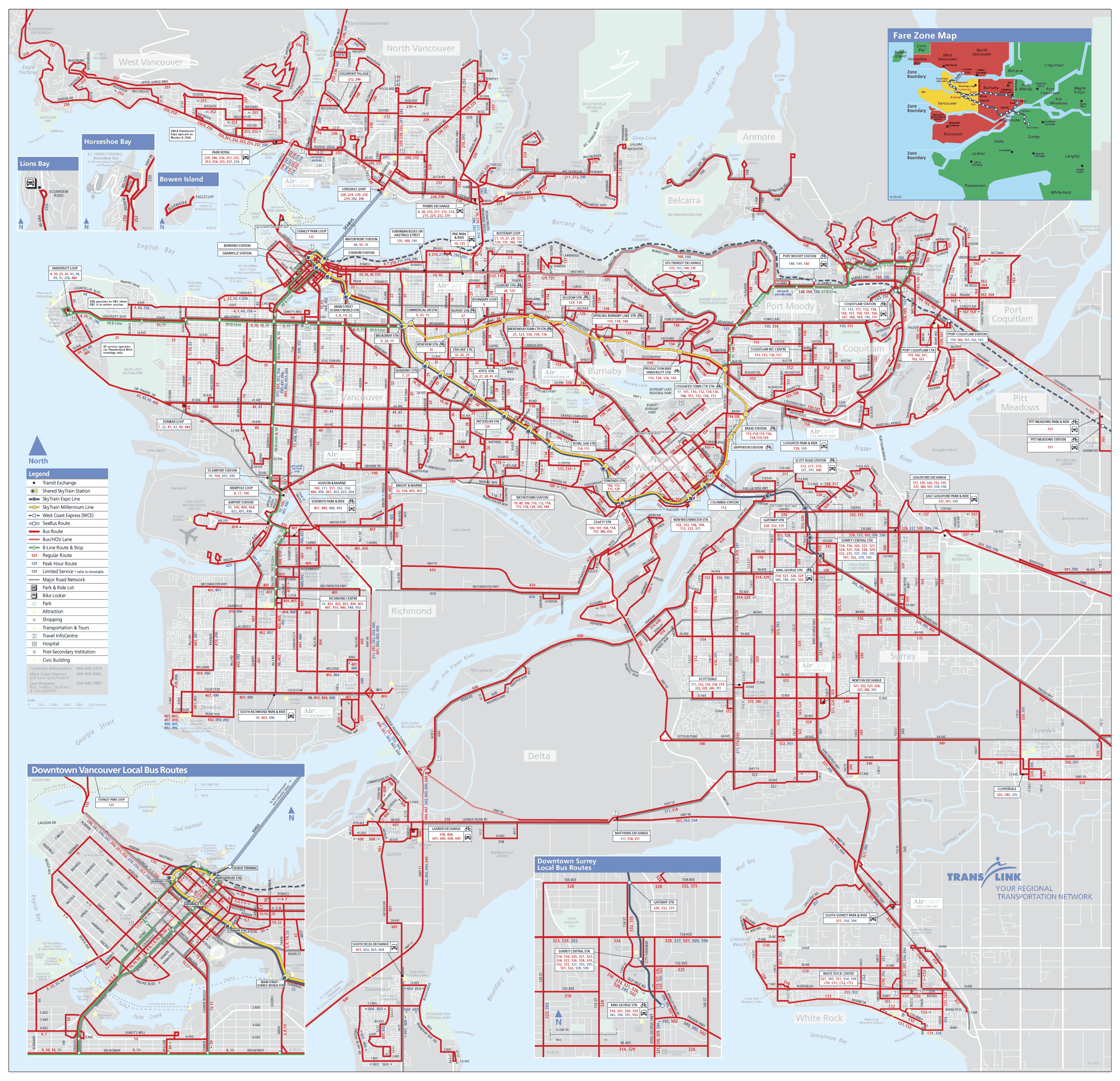 Vancouver Regional Transportation System Map Vancouver Mappery