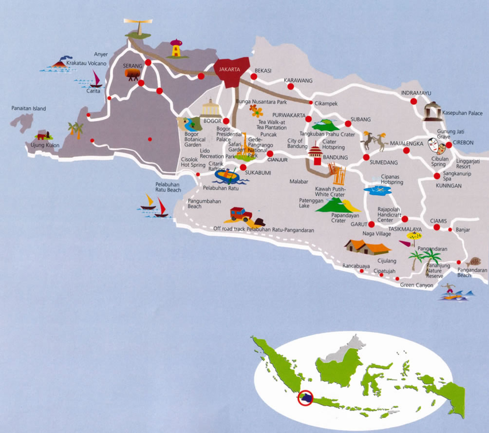West Java Indonesia Tourist Map - java indonesia • mappery West Java Indonesia Tourist Map - java indonesia • mappery